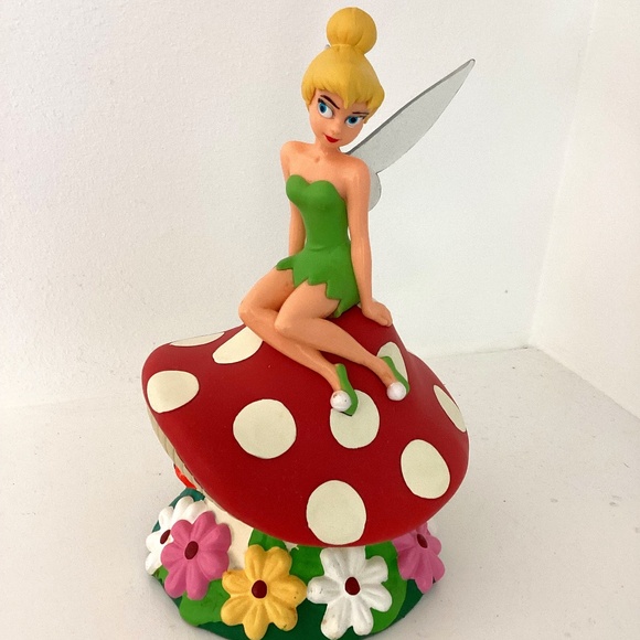 Disney | Toys | Disney 9 Tinkerbell Money Coin Piggy Bank Red Mushroom ...